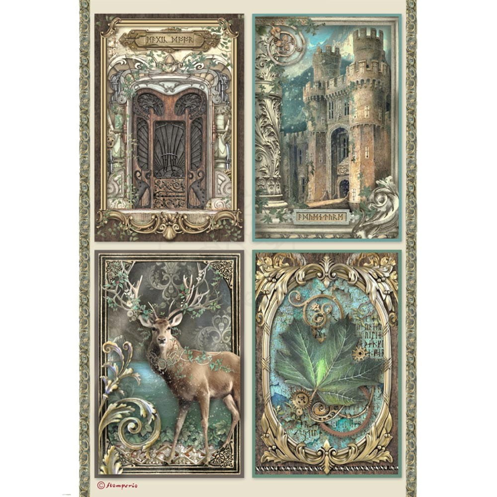 Papier ryżowy A4 Magic Forest Cards 4 Karty DFSA4751 Stamperia ...
